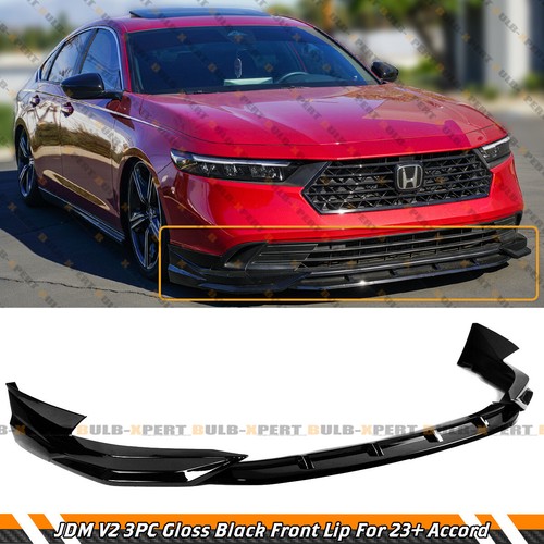 2023-2025 Honda Accord 11th Gen V2 3PC Gloss Black Front Bumper ...