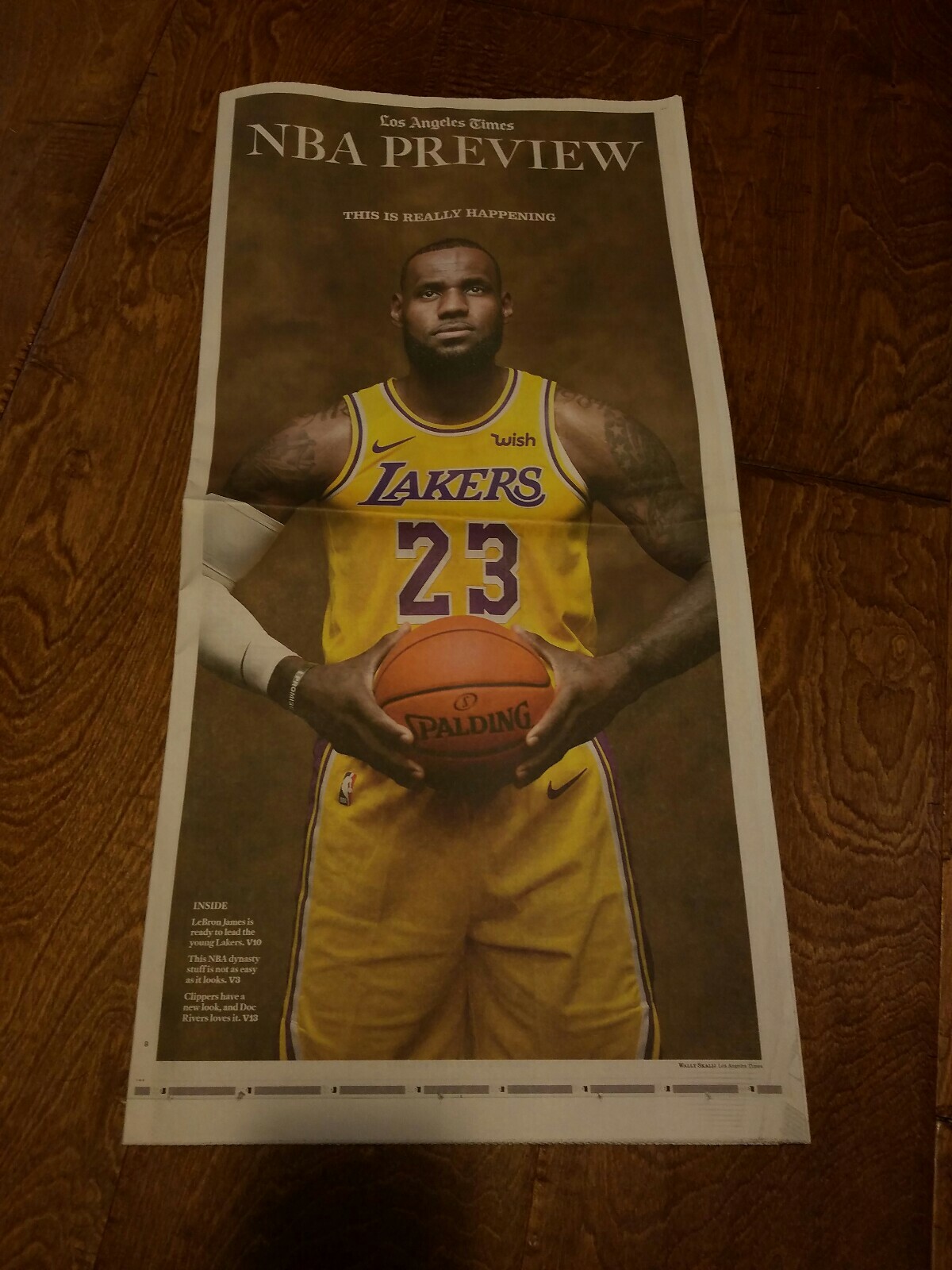 October 14 2018 Newspaper Los Angeles Times LA Lakers LeBron James NBA ...