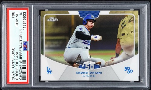 2024 TOPPS 50/50 SHOHEI OHTANI SUPERFRACTOR 1/1 HISTORIC SB#50 PSA 10 ...