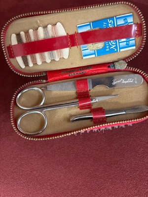 Red Case Grooming/Seeing Kit 5 Pc Accessories Germany Vtg | eBay
