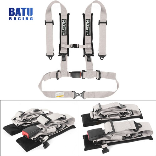 Gray 2inch 4-Point Harness Quick Release Safety Seat Belt+1Pair ...