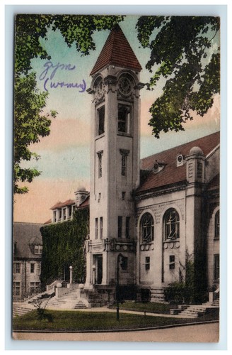 Postcard Indiana University Bloomington Clock Tower Student Building ...