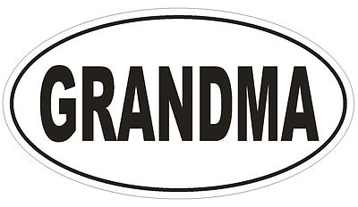 GRANDMA Oval Bumper Sticker or Helmet Sticker D1984 Euro Oval | eBay