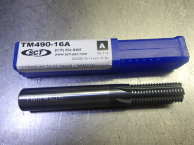 SCT 5/8-16 TPI 6 Flute Carbide Thread Mill 1/2" Shank TM490-16A ...