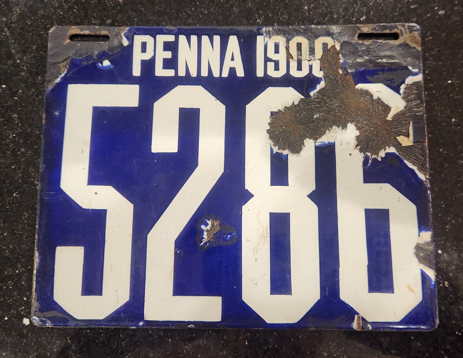 1906 Pennsylvania Penna PA Porcelain License Plate Car Tag Auto ...