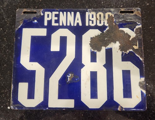 1906 Pennsylvania Penna PA Porcelain License Plate Car Tag Auto ...