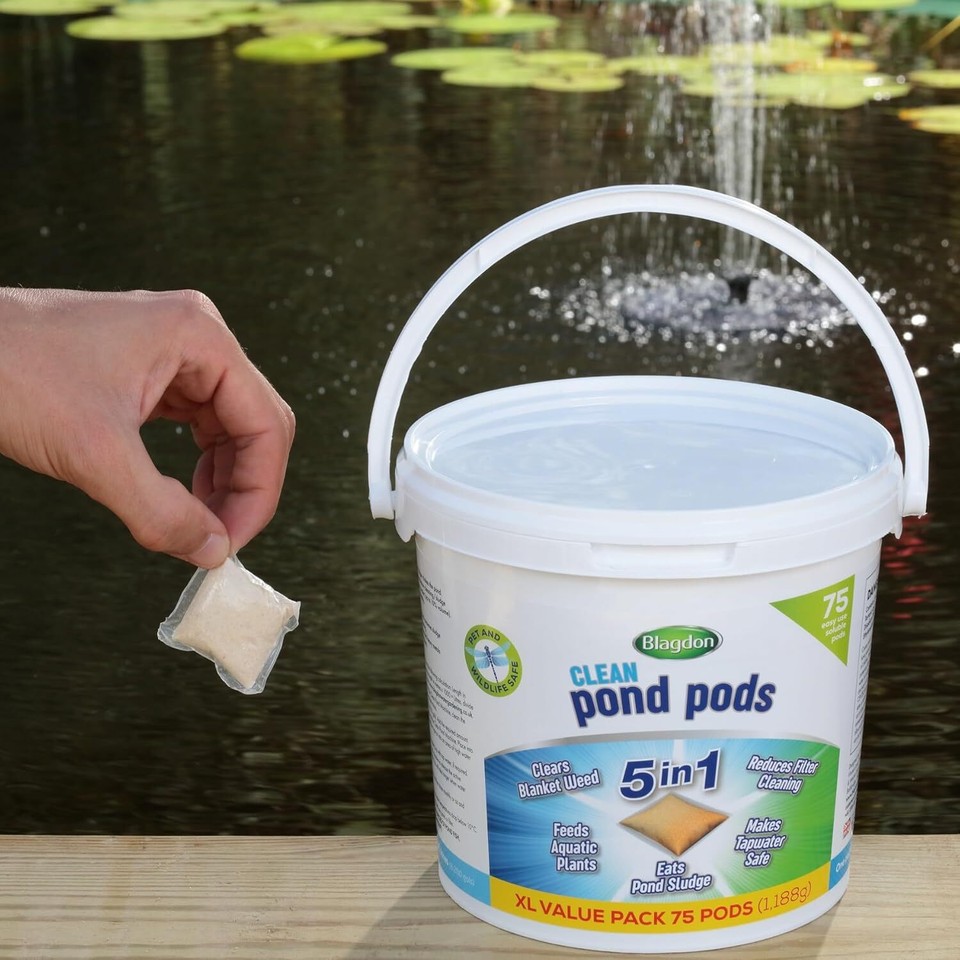 Blagdon Clean Pond Pods 5-in-1 Treatment Blanketweed Plant Food Sludge ...