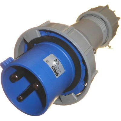 63A 3 Pin Plug and Socket 2P+E 230v 1 Phase | Grelly UK