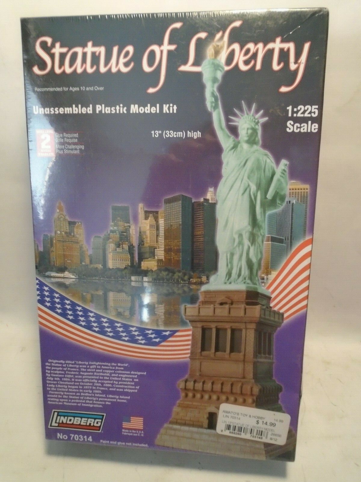 LINDBERG #70314 13" TALL STATUE OF LIBERTY MODEL KIT IN SEALED BOX | eBay