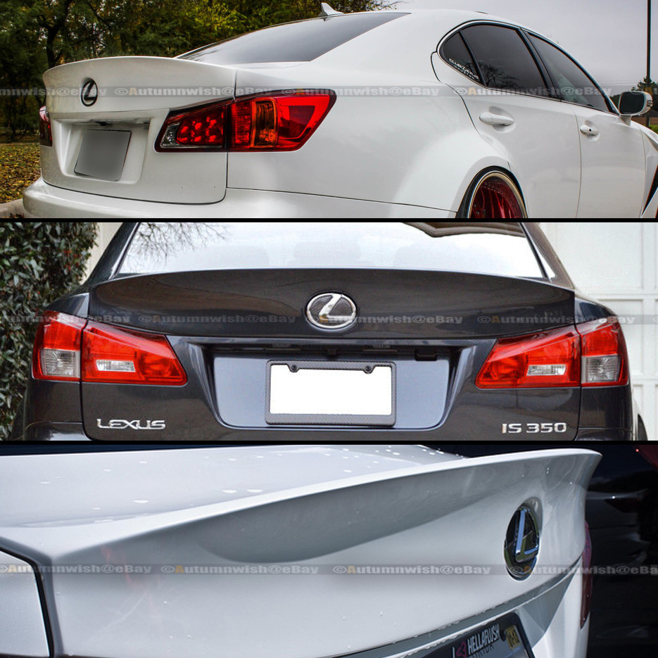 For 06-12 IS250 IS350 ISF Unpainted WD W Style ABS Rear Trunk Lip Wing ...
