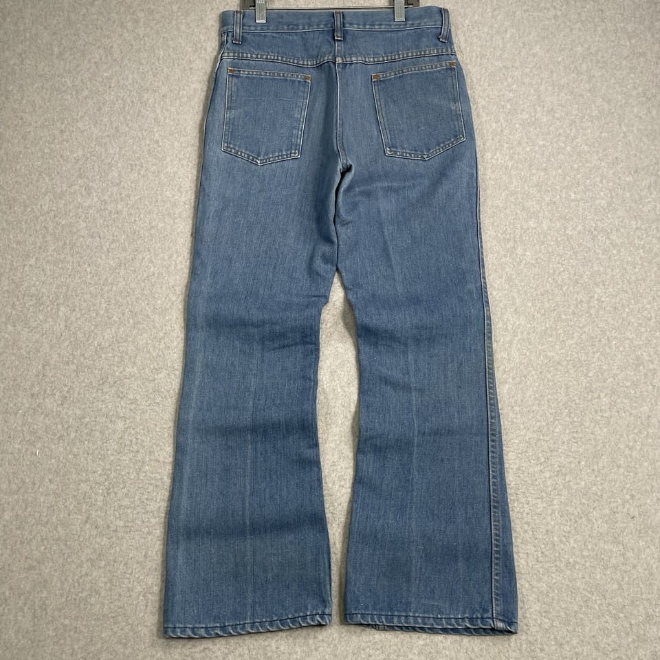 Vintage 60s 70s Bell Bottom Flared Jeans Mens 30x30 Blue Boot Cut USA ...