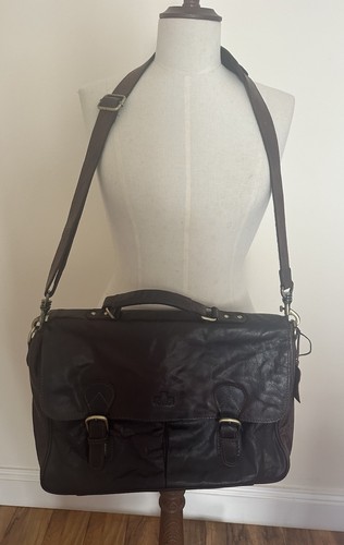 ROWALLAN Beautiful Large Handmade Leather Briefcase Laptop Bag | eBay