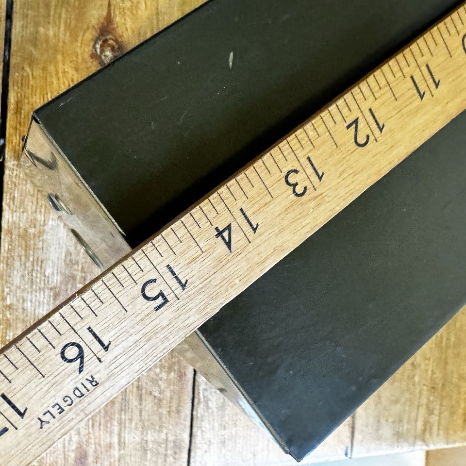 Vintage Industrial Metal Green Flip Top File Filing Storage Box Office ...