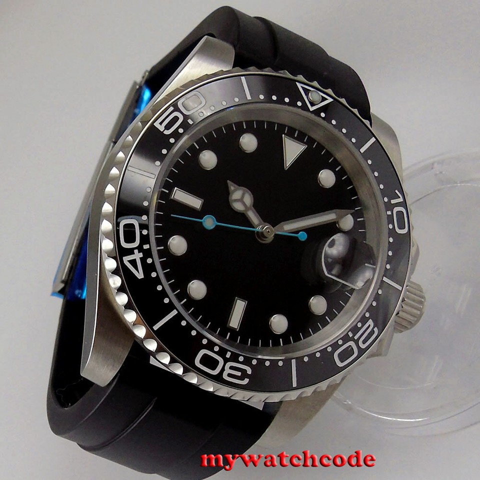 20ATM 40mm Tandorio Black Sterile Dial Ceramic Bezel NH35A Automatic ...