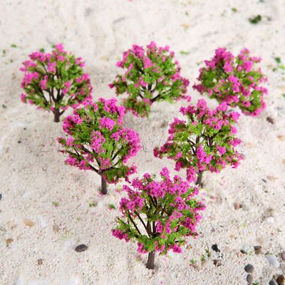20Pcs 1:100 HO Scale Peach Model Trees With Flower For Park Railroad ...