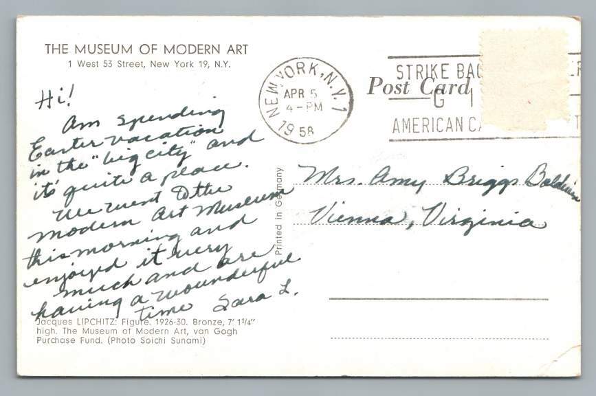 Jacques Lipchitz MOMA Vintage Modern Art RPPC Photo Jewish Cubist ...