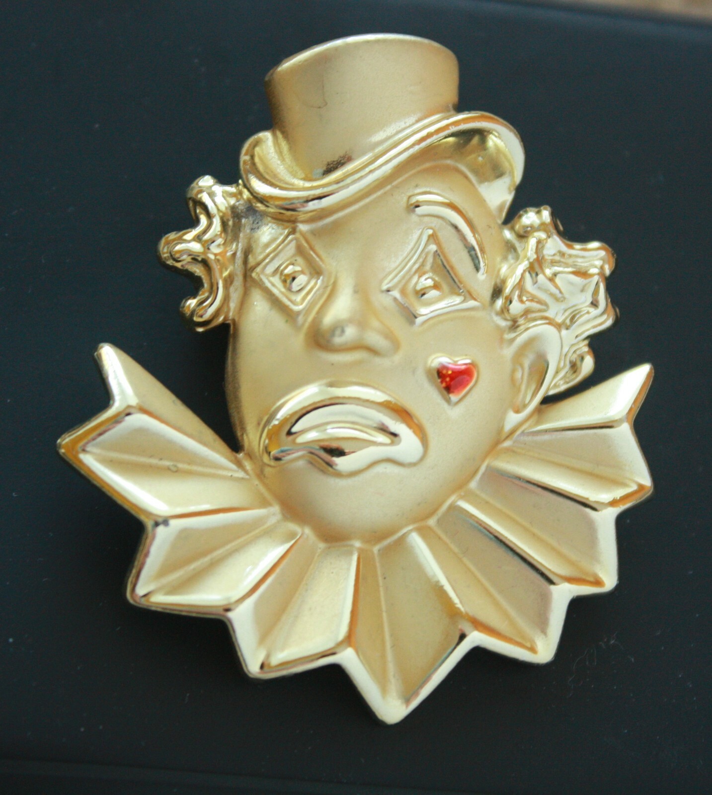 Vintage AJC Signed Clown Mask Gold Tone Brooch Pin | eBay