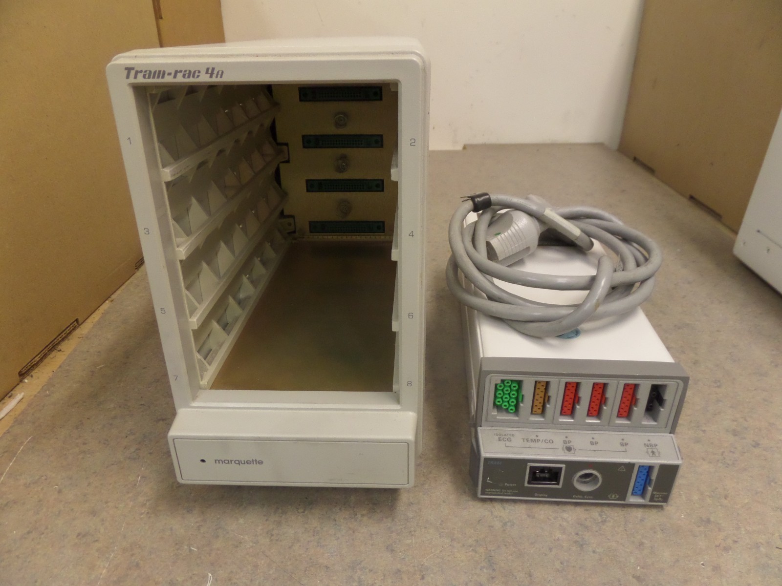 GE Marquette Tram-Rac 4A with Tram-Rac Ports and TRAM 400 SL Module Loc ...