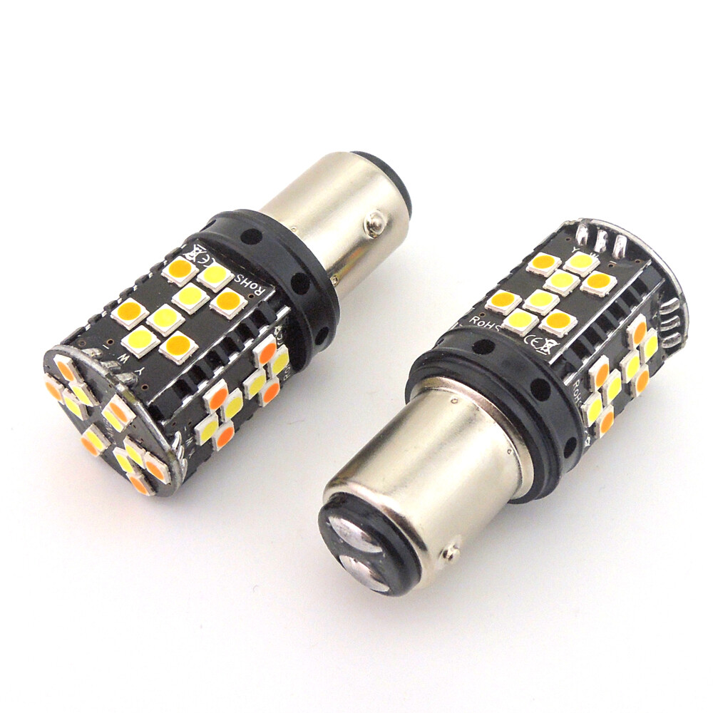 2 No Hyper Flash No Resistor 1157 1157NA Switchback LED Turn Signal ...