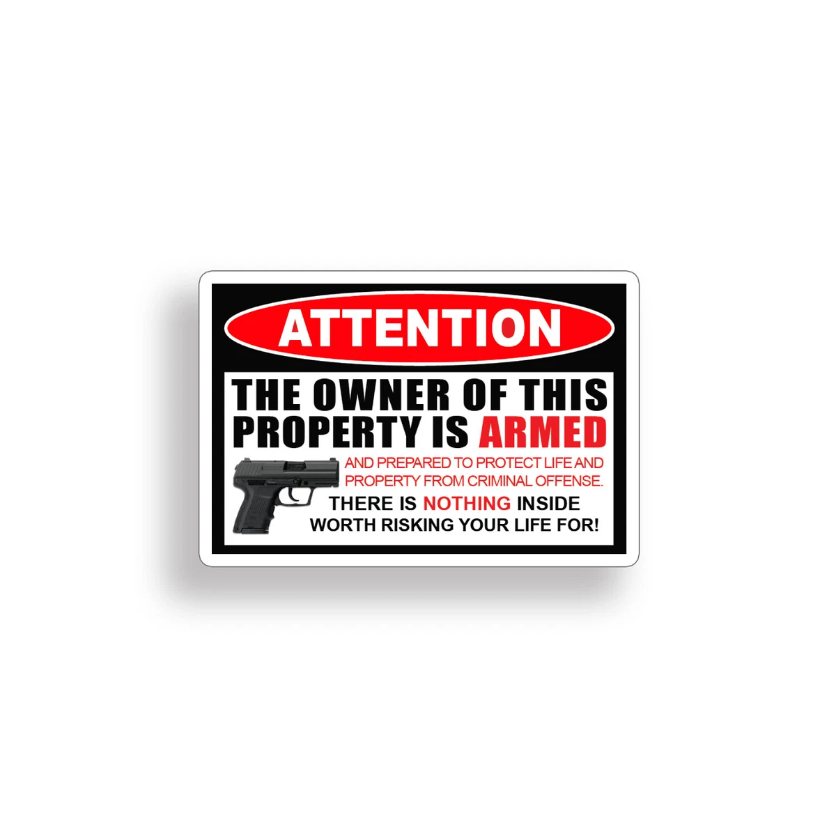 Gun Warning Stickers