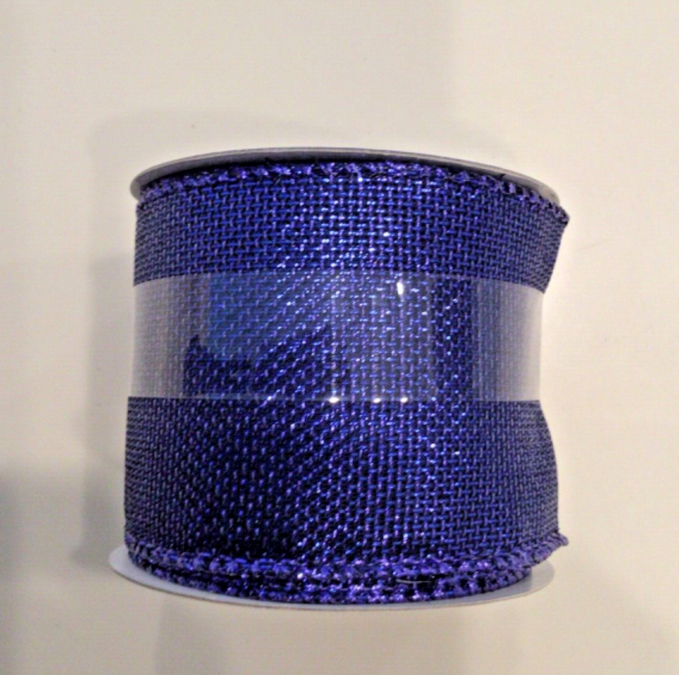 NEW Patriotic Wired Ribbon, Blue woven metallic shimmer 2.5” x 4 yds | eBay