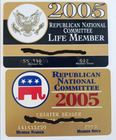 2 2005 Republican National Committee Life Member & RNC Gold Card | eBay