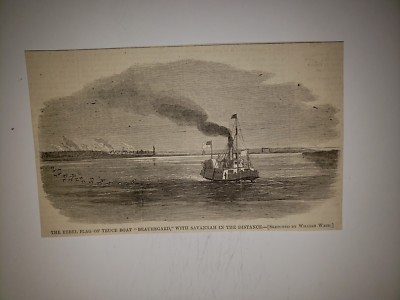 CSS General Beauregard Savannnah Georgia Civil War 1864 HW Sketch Print ...