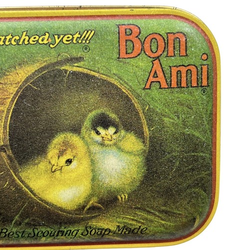 Vintage 1983 Small Bon Ami Metal Tin By Bristol Ware Vintage 2 Chicks ...