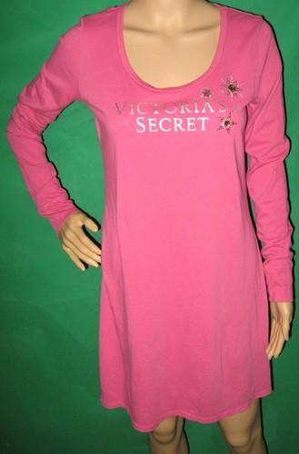 S/P pink VICTORIAS SECRET xmas pajama sleep shirt dress night lounge ...
