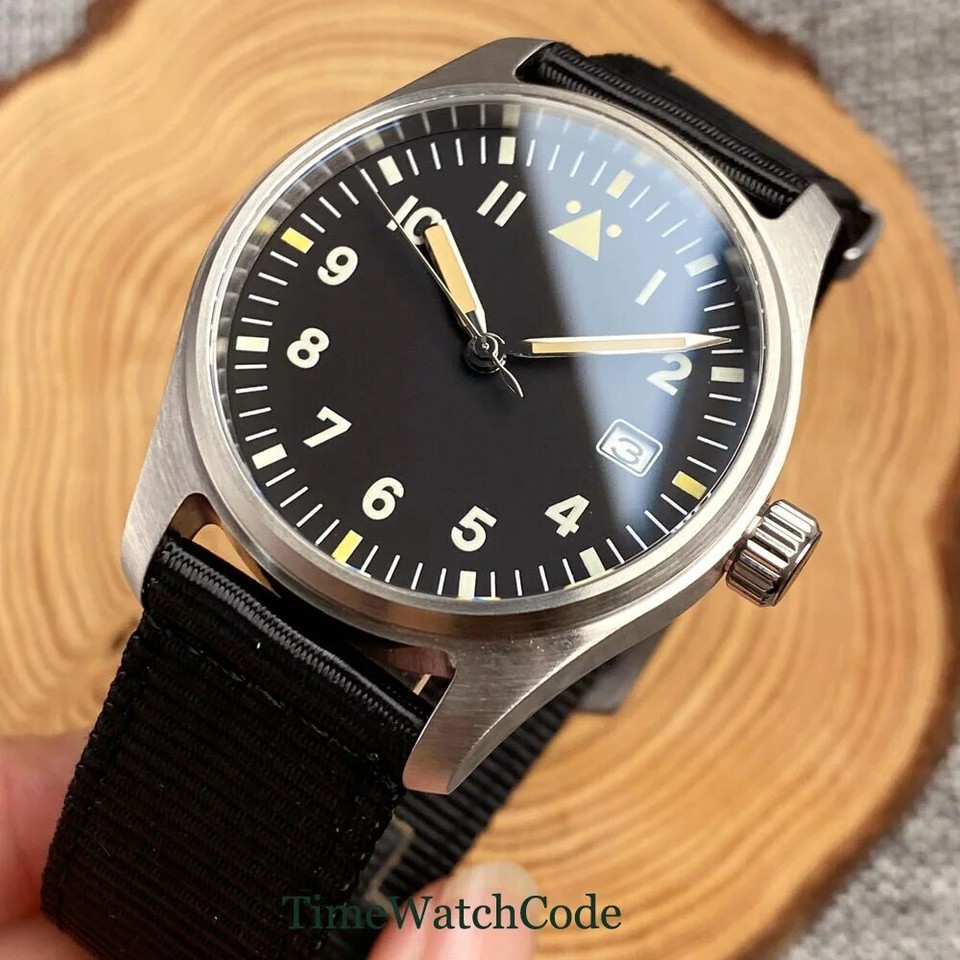 Tandorio Pilot Automatic Watch for Men Dive NH35A 20ATM 39mm Sapphire ...