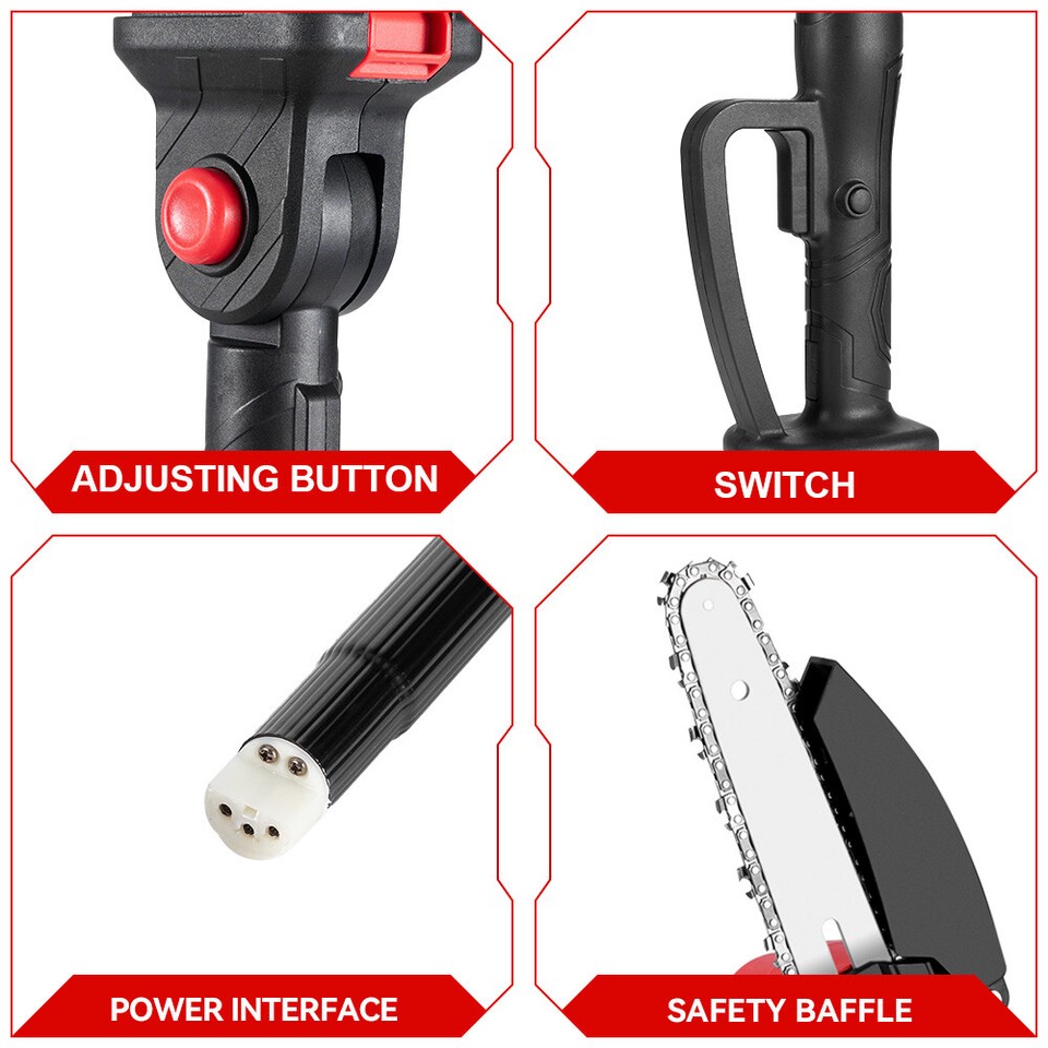 Telescopic Pole Chainsaw Long Reach Electric Tree Pruner Trimmer Branch ...