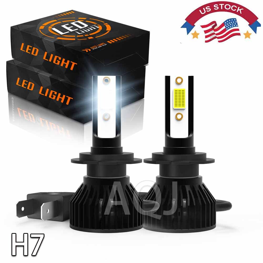 2x Super Bright H7 LED Headlight Kit High Low Beam Bulbs 360000LM 6000K ...