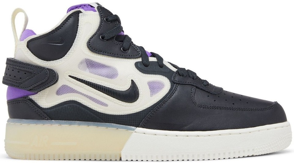 Nike Air Force 1 React Mid Off Noir Action Grape for Sale ...