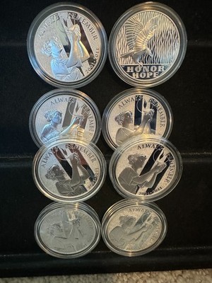 8 Coin 2011 Proof SEPTEMBER 11th Silver Medal LOT OF EIGHT w/Capsules 8 ...