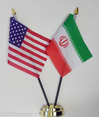 United States of America & Iran Double Friendship Table Flag Set | eBay UK