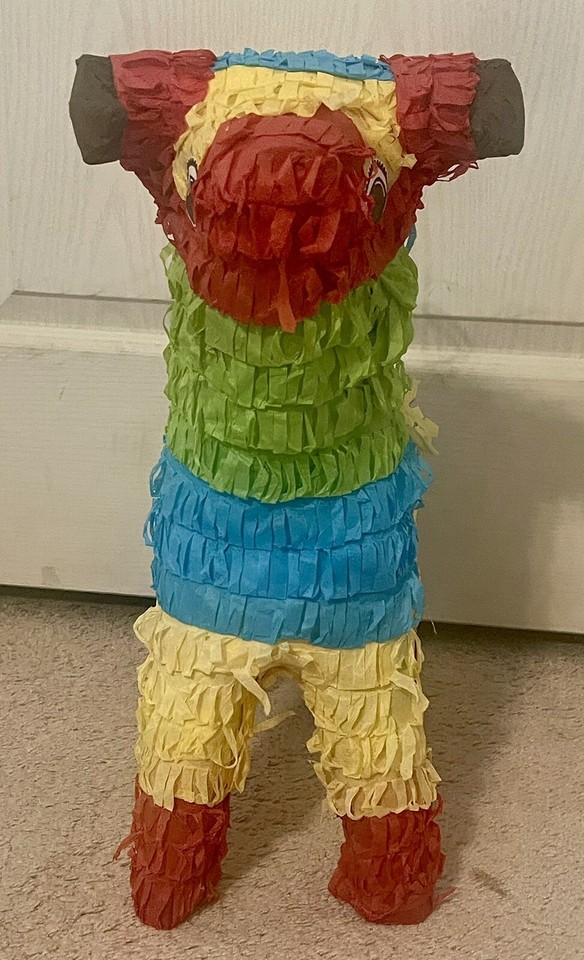 VINTAGE BULL MULTICOLOR LARGE PINATA 18”T X 15”W X 9”-PARTY DECOR ...