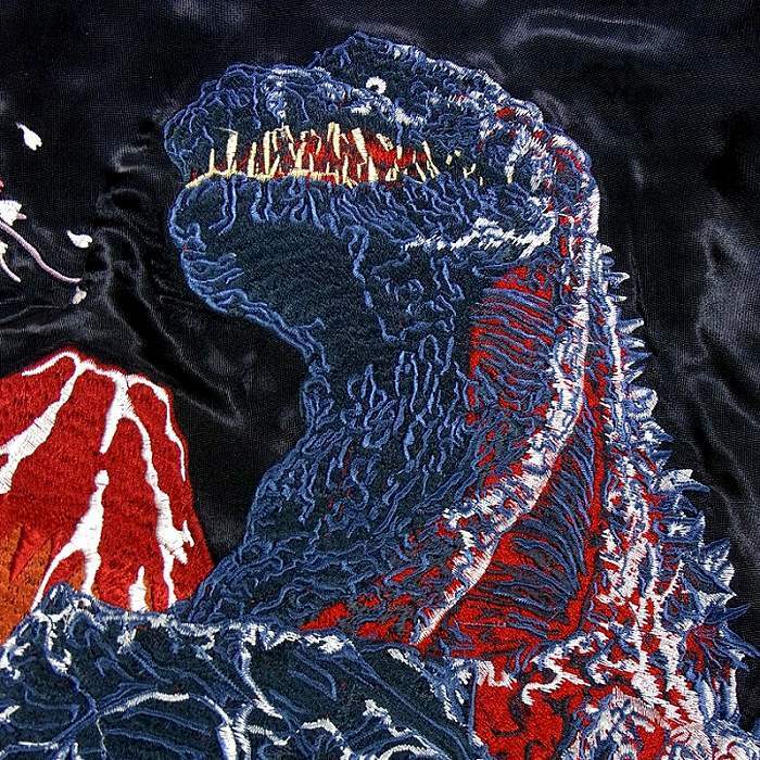 Sukajan Godzilla Sakura Fuji Satin Embroidery Jacket GZSJ-002 S-2XL ...