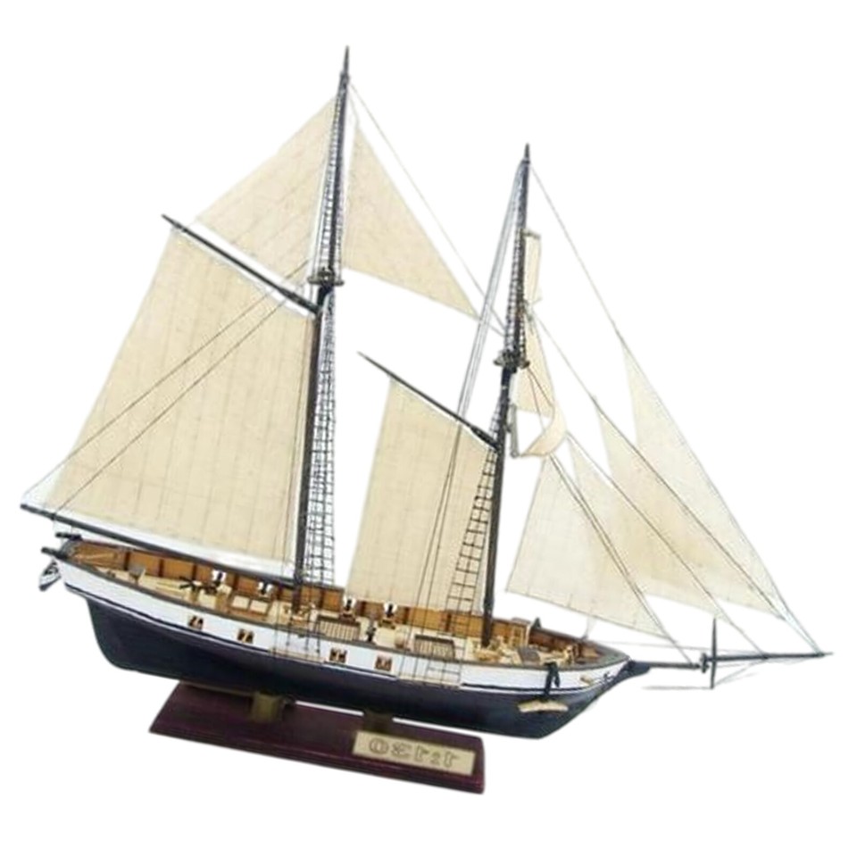 1:130 Halcon Wooden Sailing Boat Model DIY Kit Ship Assembly Decoration ...