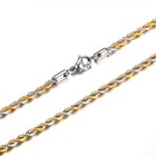 4mm 51cm Women Men's Silver Gold Stainless Steel Rope Chain Necklace ...