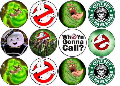 Ghostbusters Theme Edible Wafer Cup Cake Disc Topper | eBay UK