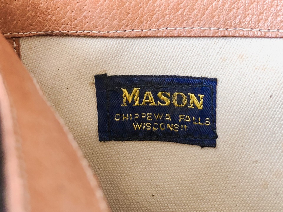 NOS DEADSTOCK 50's MASON CHIPPEWA CAP TOE BLACK LEATHER WORK WEAR BOOTS ...