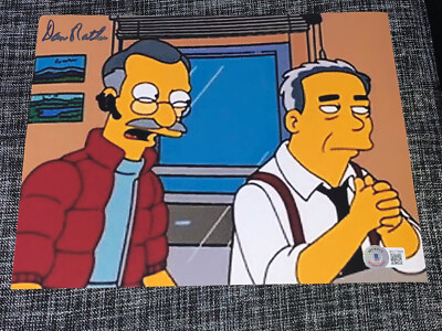 DAN RATHER SIGNED AUTOGRAPH 8X10 PHOTO THE SIMPSONS CBS NEWS BECKETT ...