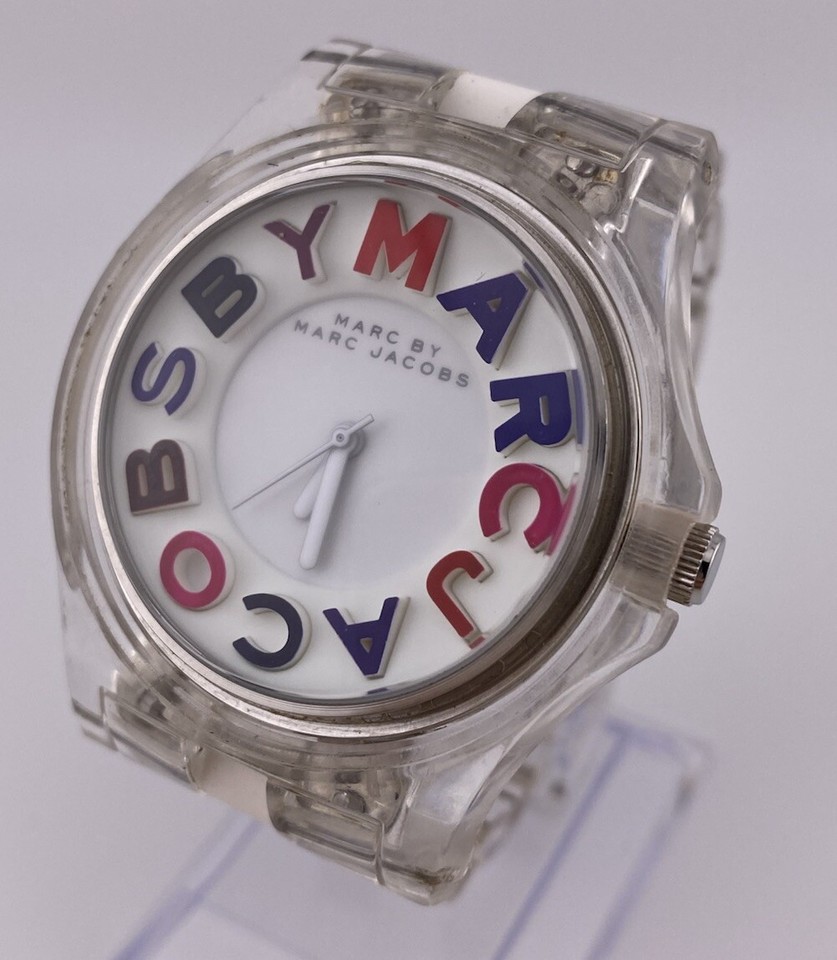Marc By Marc Jacobs Rivera Clolorful Bold Dial Logo Clear Wrist Watch ...