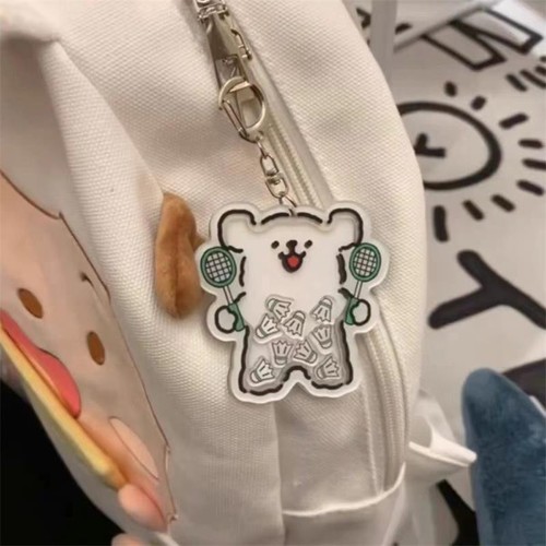Cartoon Ball Line Puppy Keychain Pendants Couples Cute Acrylic Keychain ...