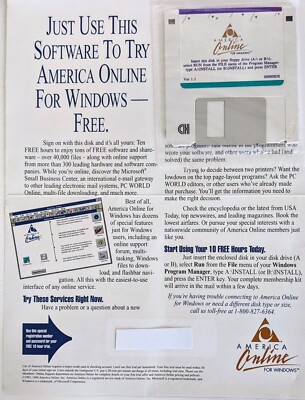 RARE Version 1.1 America Online 3.5" Floppy Disk, AOL Collector's ...