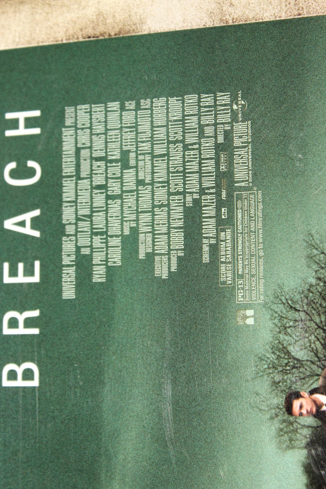 BREACH MOVIE POSTER Original D/S 12x20" One Sheet 2007 CHRIS COOPER FBI ...