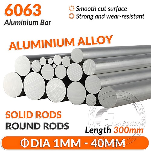 Aluminium Round Bar Rod 1mm 1.5mm 2mm 2.5mm 3mm 4mm 5mm 6mm - 40mm ...