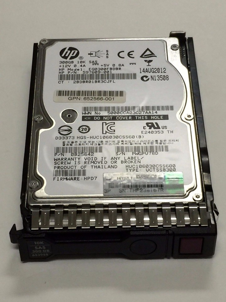 GEN8/9 HPE 300GB 10K RPM 6G SAS 2.5 Hard Drive 652564-B21 653955-001 | eBay