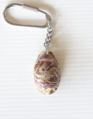 VINTAGE FIJI CARVED SEASHELL FIJIAN SOUVENIR KEY CHAIN KEYRING | eBay