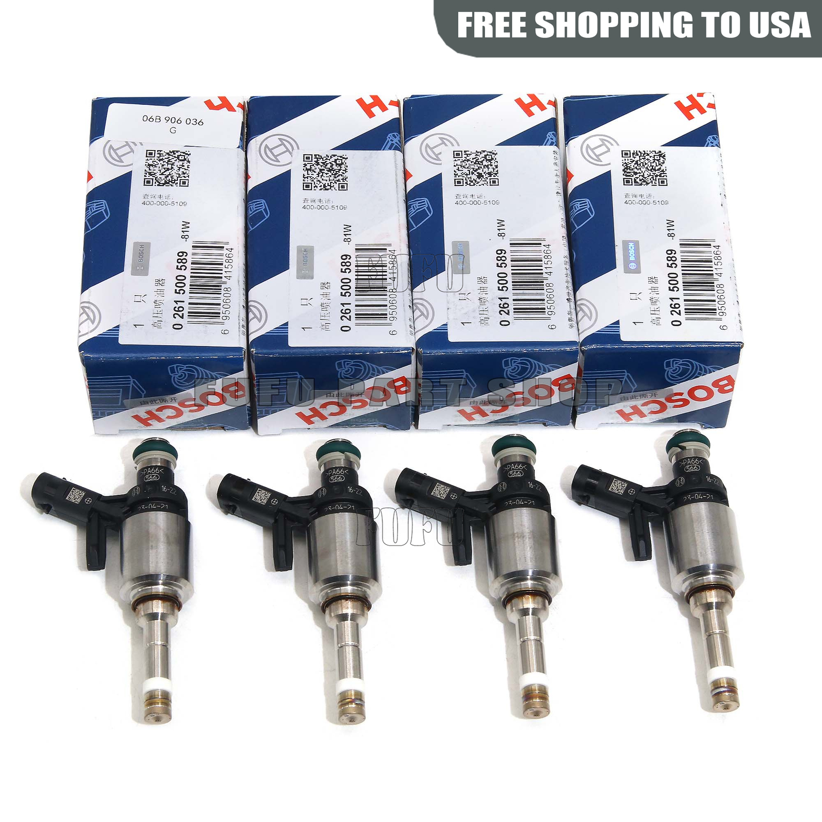 4X OEM BOSCH Fuel Injectors 06A906036G For VW Golf Jetta AUDI Q5 2.0T ...